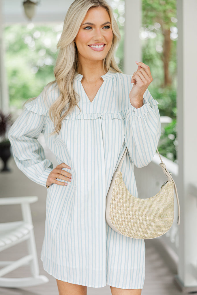 Through The Reeds Blue & White Striped Babydoll Dress – Shop the Mint