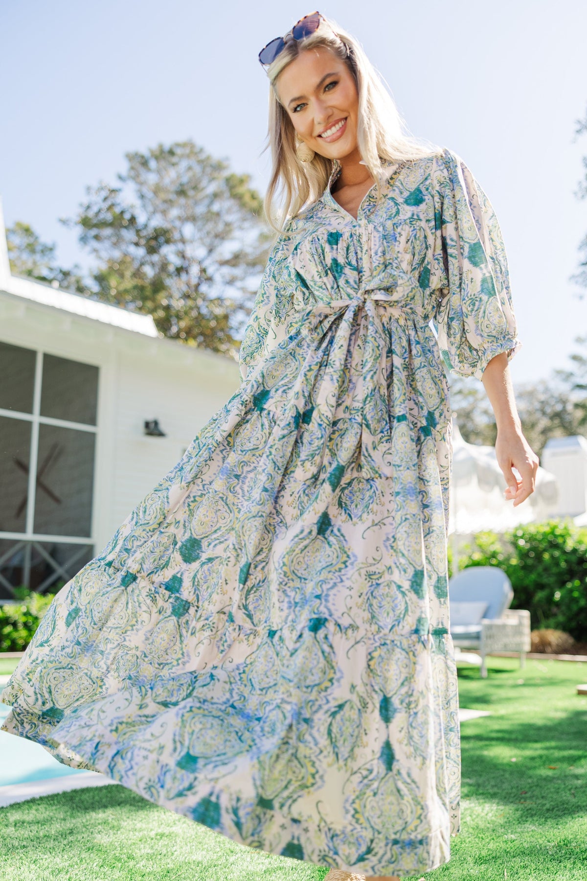 All The Fun Green Paisley Midi Dress – Shop the Mint