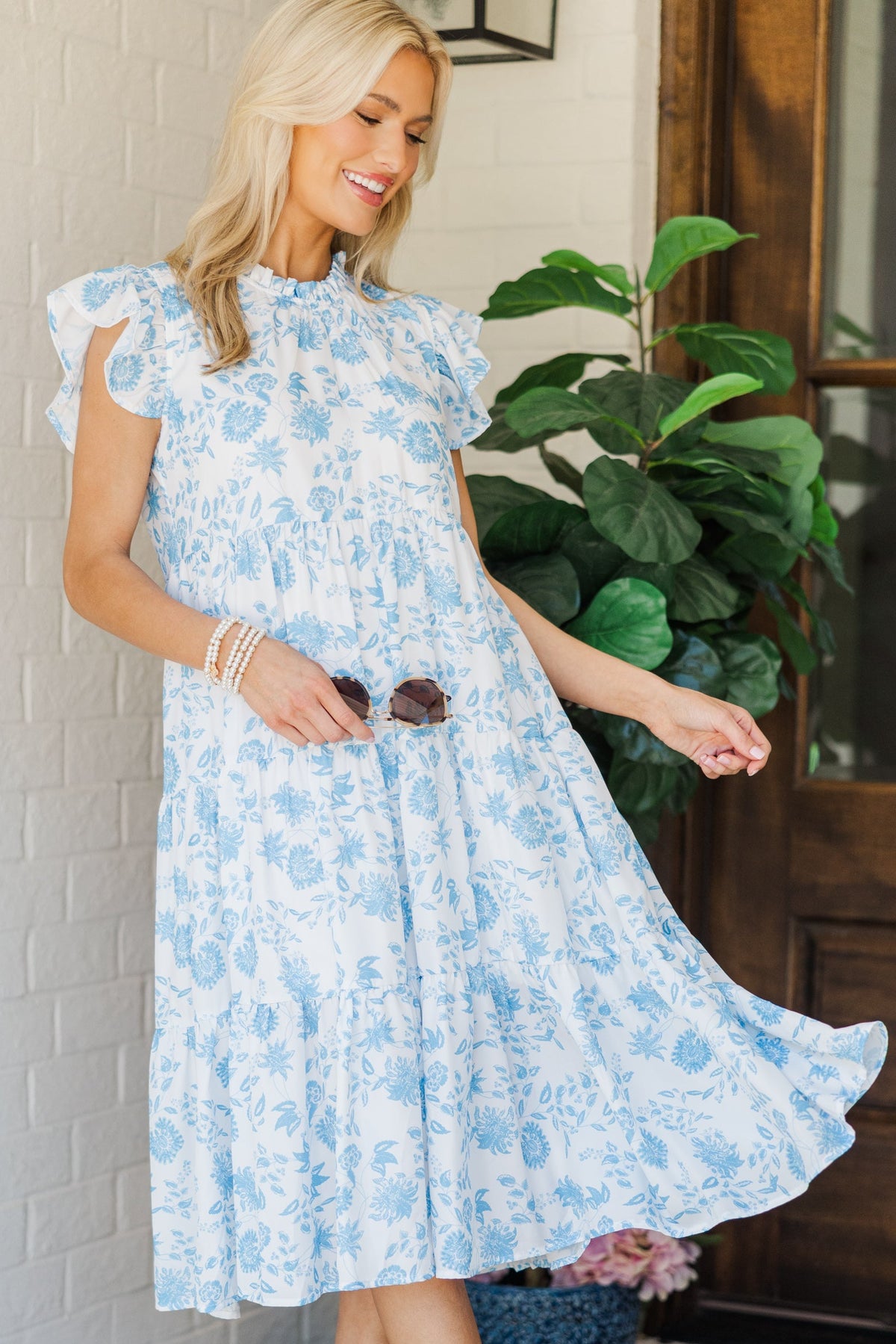 Speak Your Mind Blue Floral Toile Midi Dress – Shop the Mint
