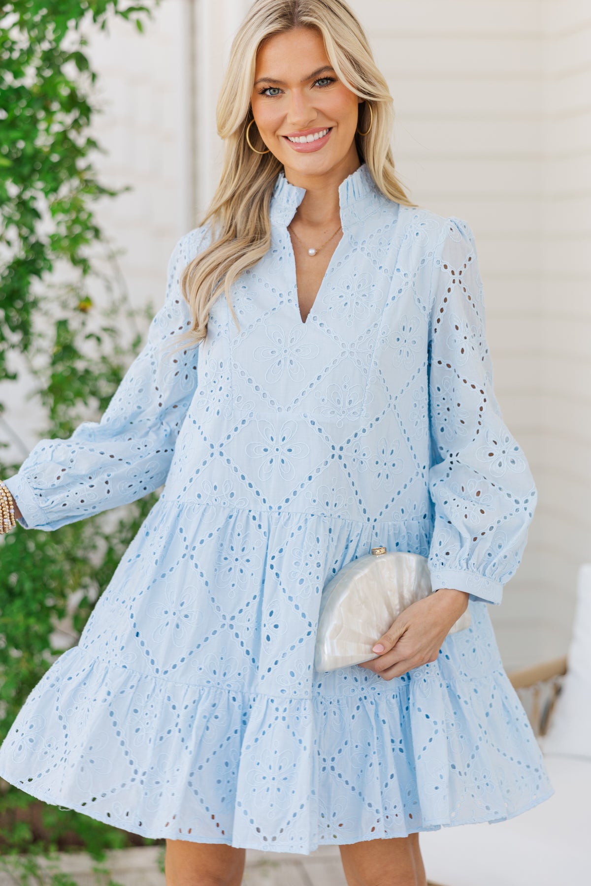 Always On My Mind Light Blue Eyelet Babydoll Dress – Shop the Mint