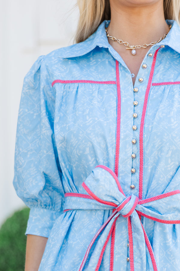 Gather Round Light Blue Toile Dress – Shop the Mint