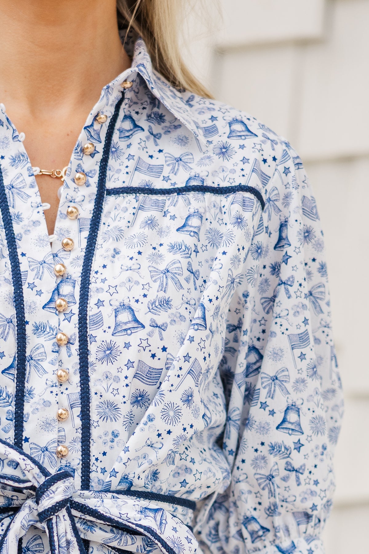 Gather Round Navy Patriotic Toile Dress – Shop the Mint