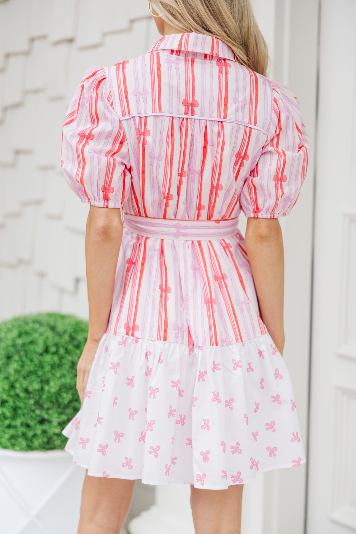 All Is Well Pink Bow Print Dress – Shop the Mint