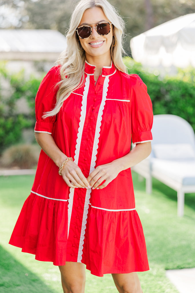 Willing To Help Red Button Down Dress – Shop the Mint