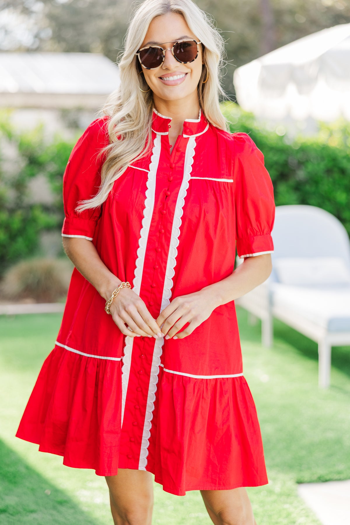 Willing To Help Red Button Down Dress – Shop the Mint