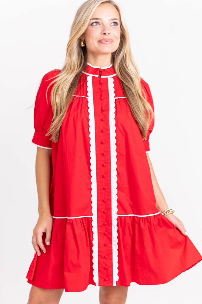 Willing To Help Red Button Down Dress – Shop the Mint