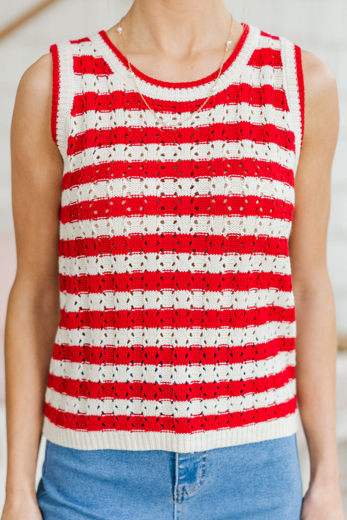 Main Character Red Striped Knit Tank – Shop the Mint
