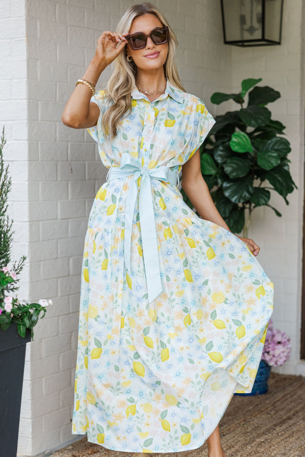 Feeling Inspired Blue Citrus Maxi Dress – Shop the Mint
