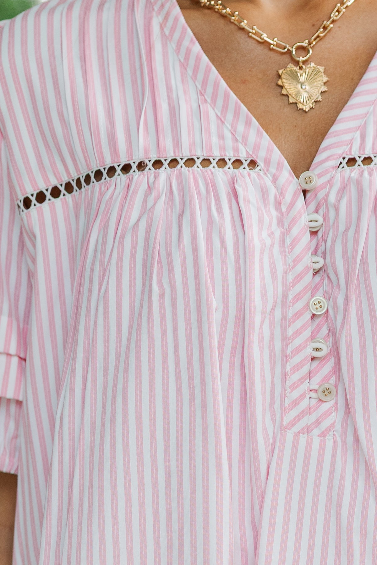 Designed For Joy Pink Striped Pleated Dress – Shop the Mint