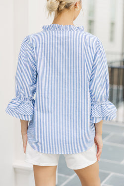 It's Your Turn Blue Striped Blouse – Shop the Mint