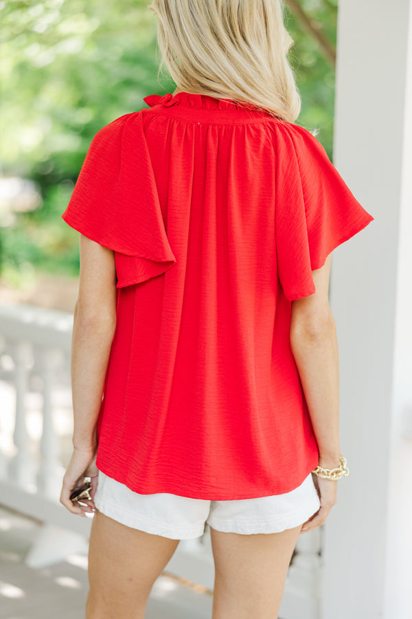 As It Is Red Flutter Blouse – Shop the Mint