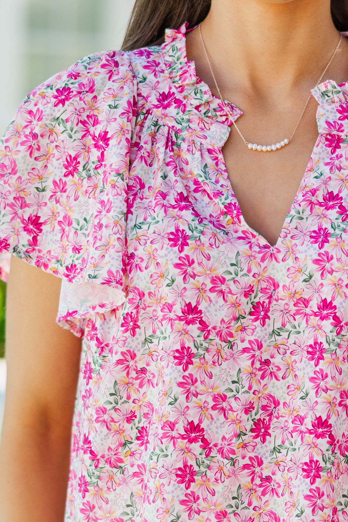 As It Is Pink Ditsy Floral Flutter Blouse – Shop the Mint