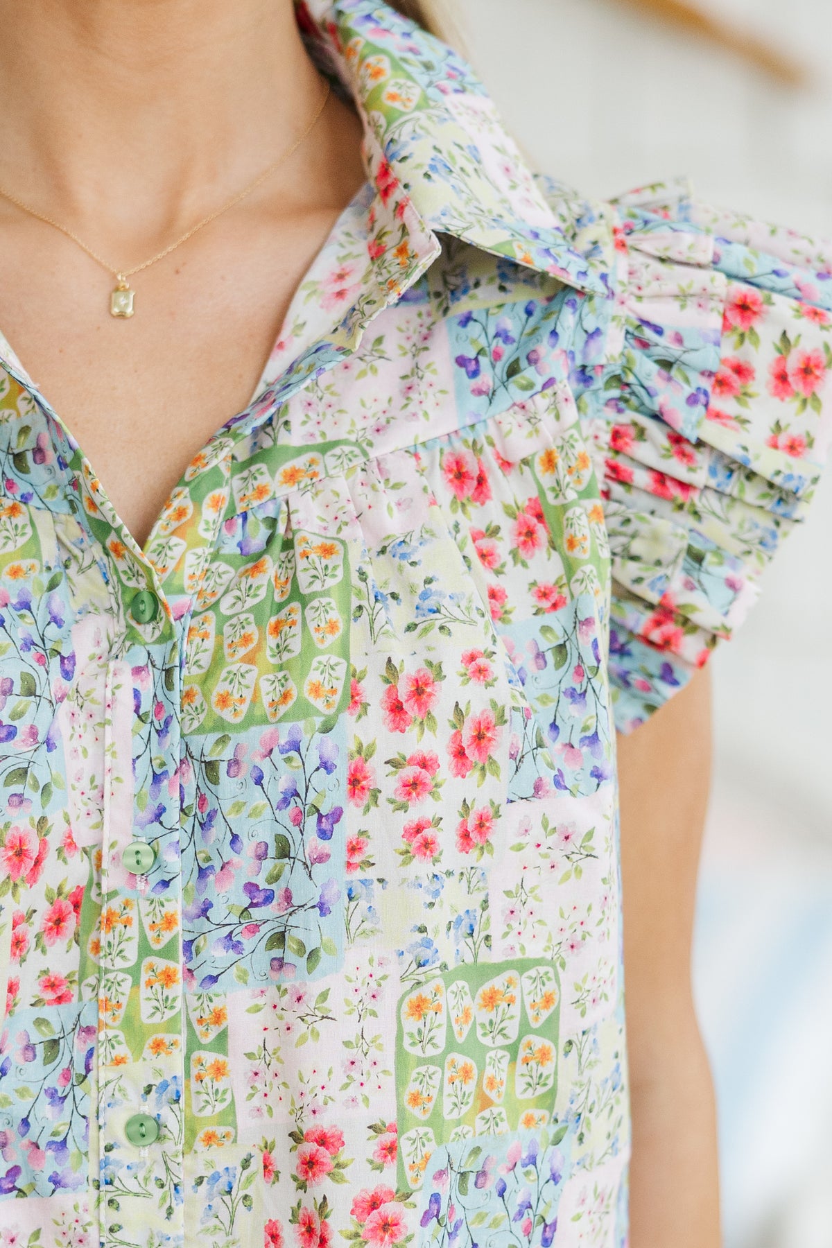 All Together Green Mixed Print Blouse – Shop the Mint