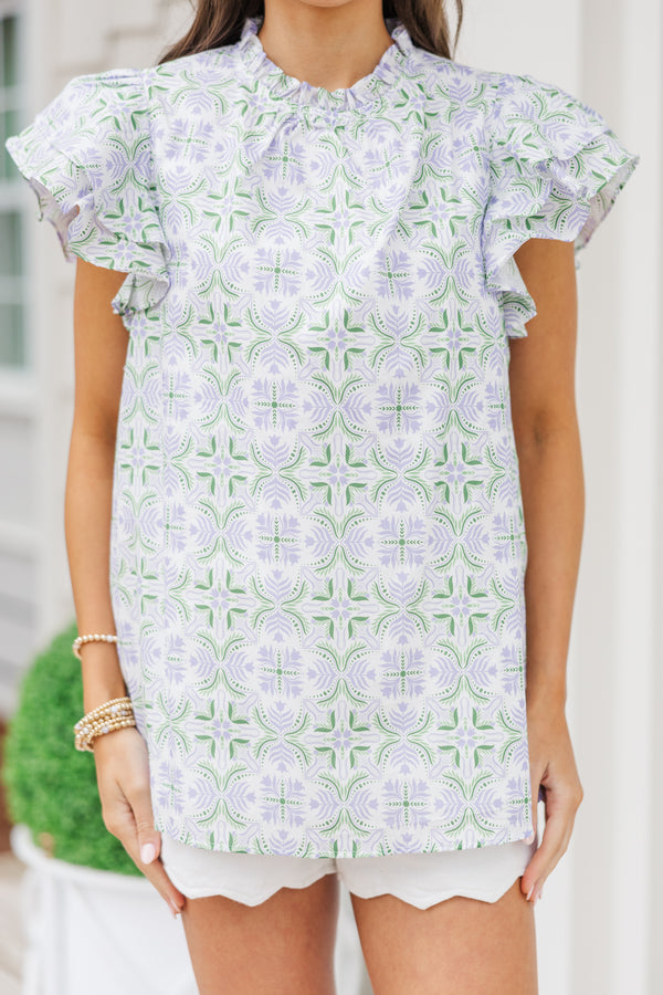 On Your Heart Lavender Tile Blouse – Shop the Mint