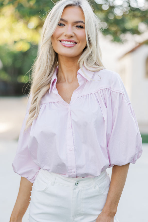 Better Than You Know Pink Puff Sleeve Blouse – Shop the Mint