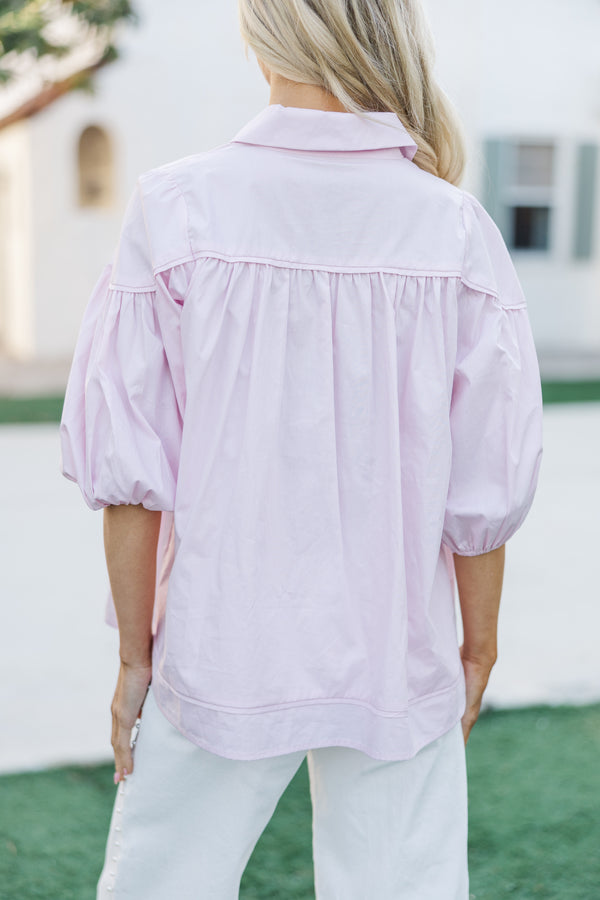 Better Than You Know Pink Puff Sleeve Blouse – Shop the Mint