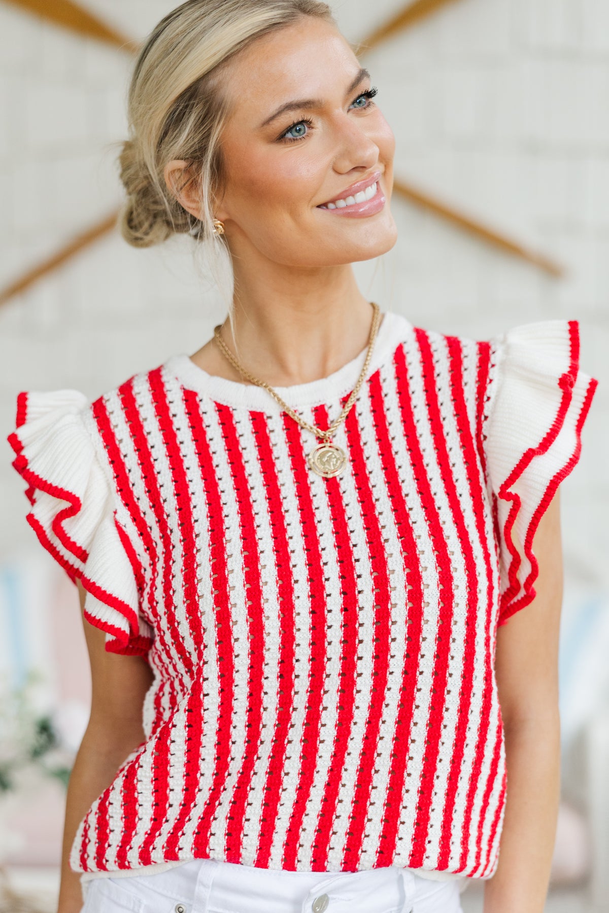 Here You Are Red Striped Sweater – Shop the Mint