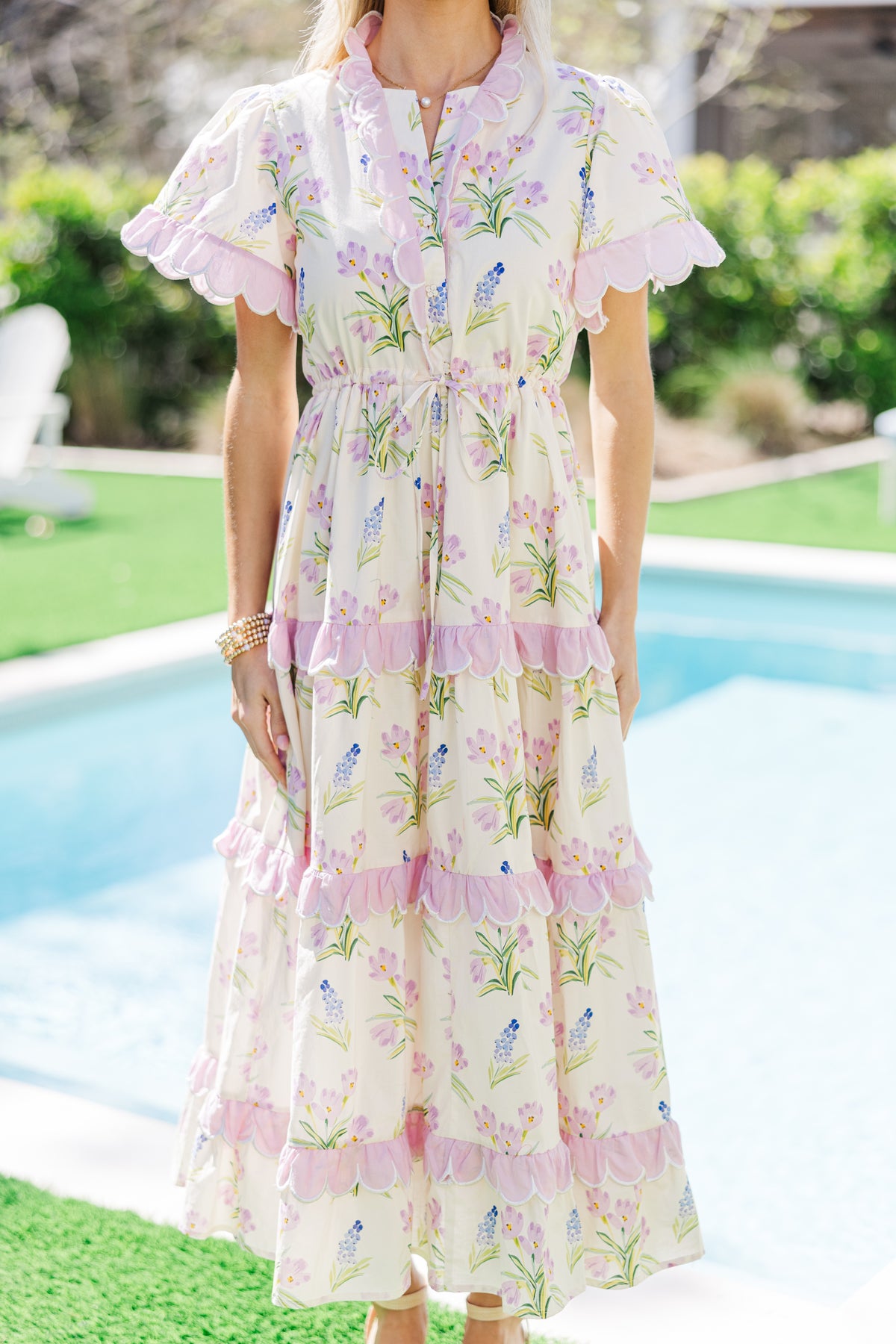 Hear You Out Cream Floral Midi Dress – Shop the Mint