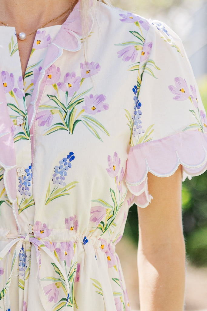 Hear You Out Cream Floral Midi Dress – Shop the Mint