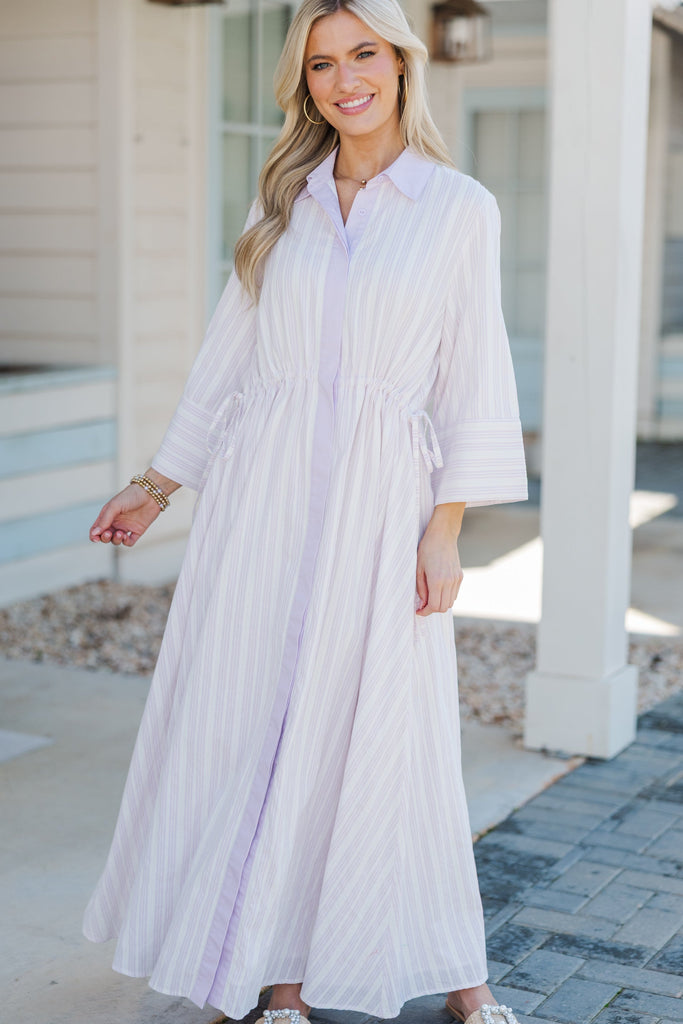 Feeling So Nice Lavender Striped Maxi Dress – Shop the Mint