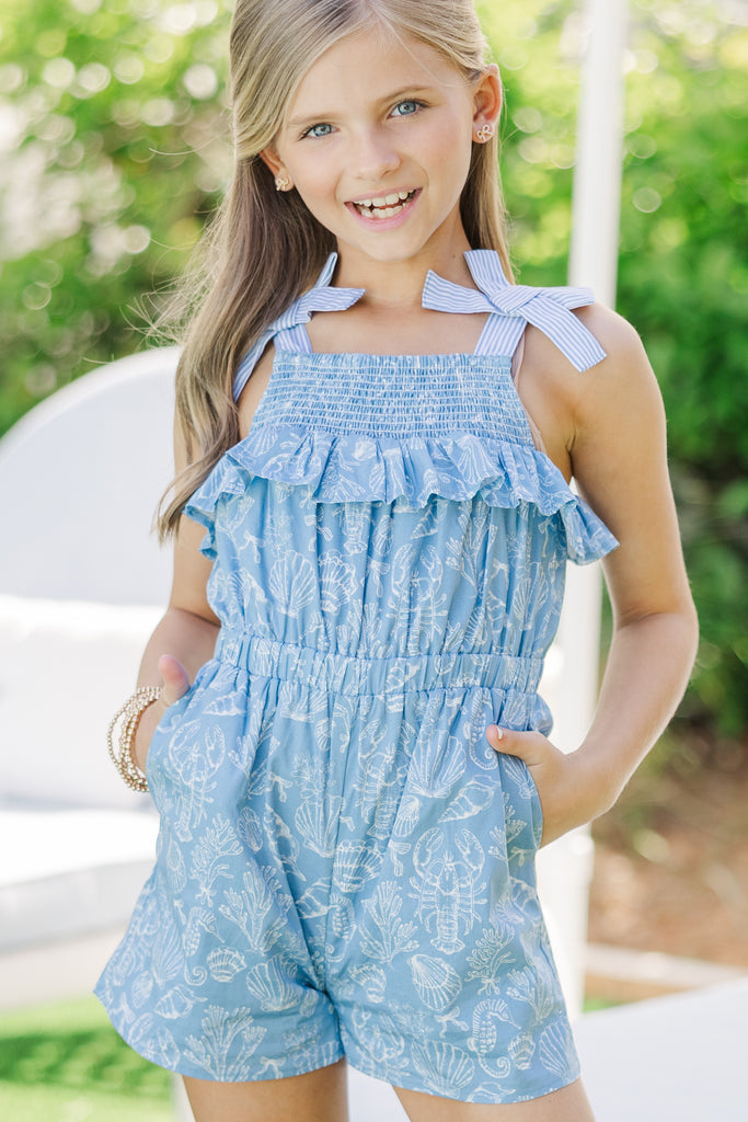 Girls: The Mary Maud Blue Nautical Toile Romper – Shop the Mint