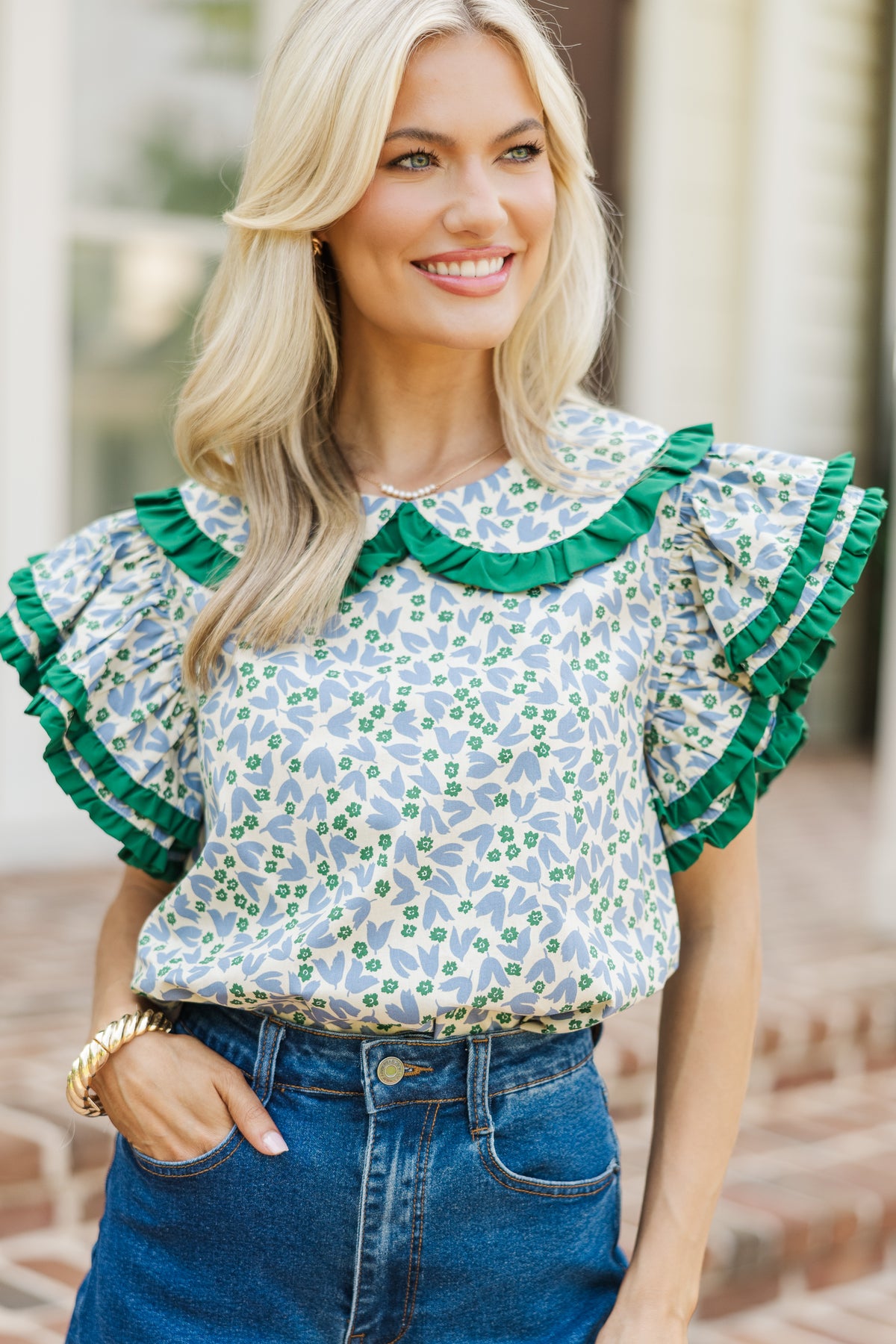 Know It All Blue Collared Blouse – Shop the Mint