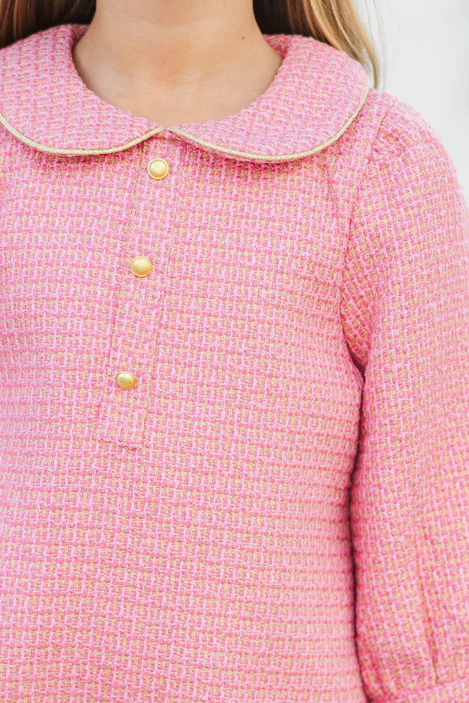Girls: The Lydia Pink Tweed Dress – Shop the Mint