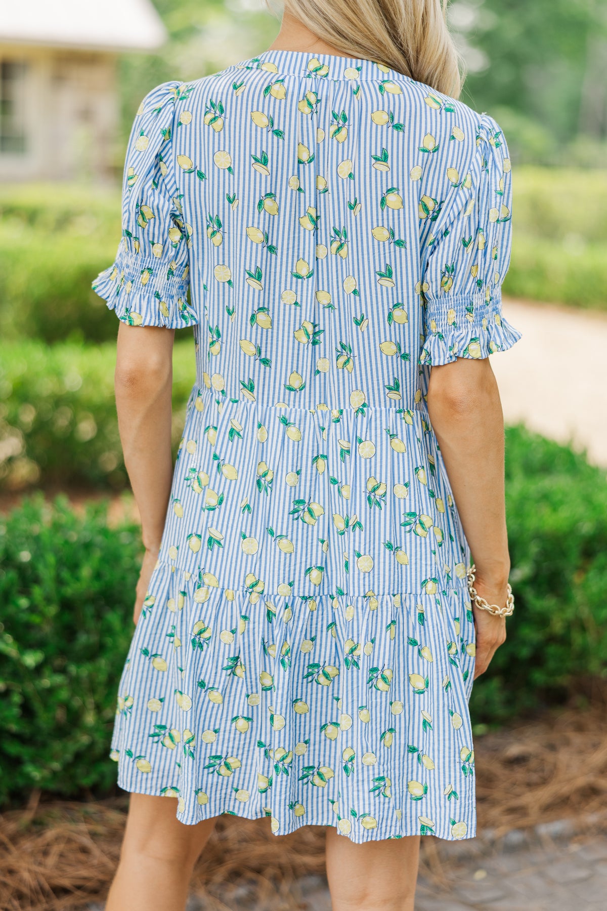 At This Time Navy Lemon Striped Dress – Shop the Mint