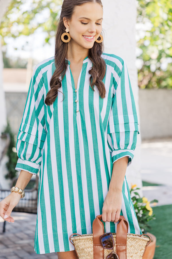 Join The Club Green Striped Shift Dress – Shop the Mint