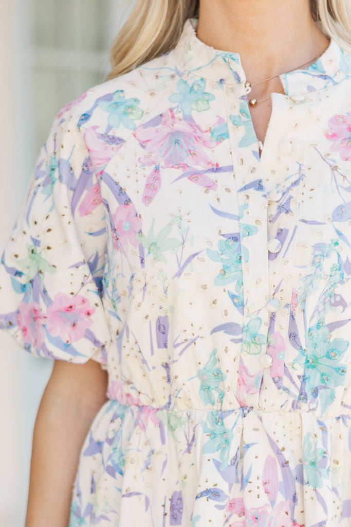 Stay For The Show Purple Eyelet Bubble Dress – Shop the Mint