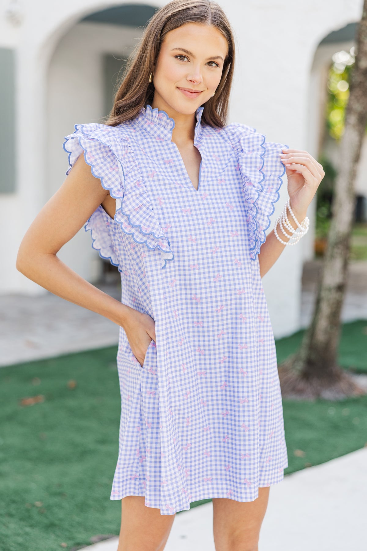 Ready For Anything Periwinkle Gingham Dress – Shop the Mint