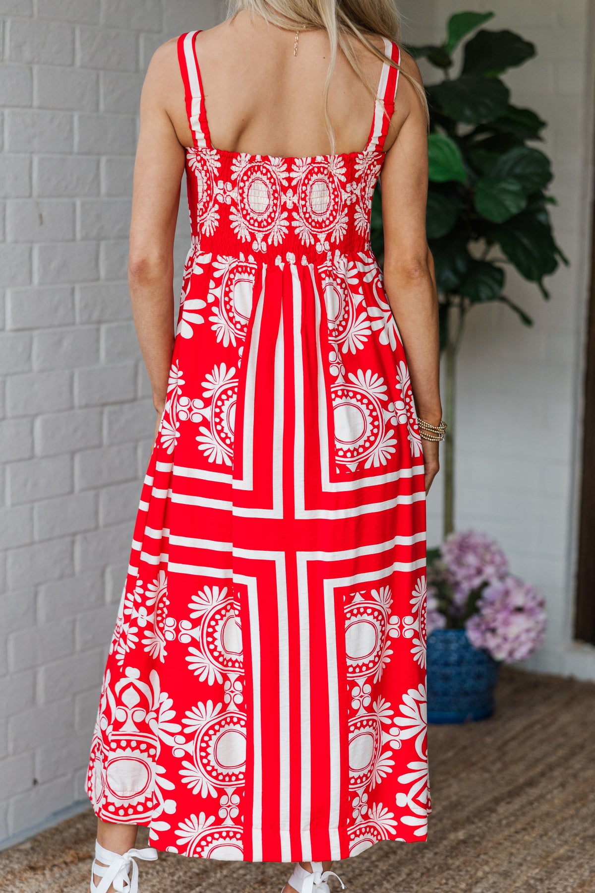 Follow You Red Mixed Print Midi Dress – Shop the Mint