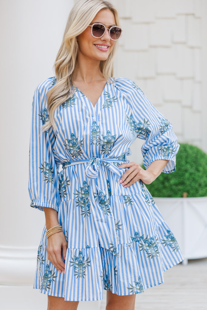 The Evolution Blue Striped Dress – Shop the Mint
