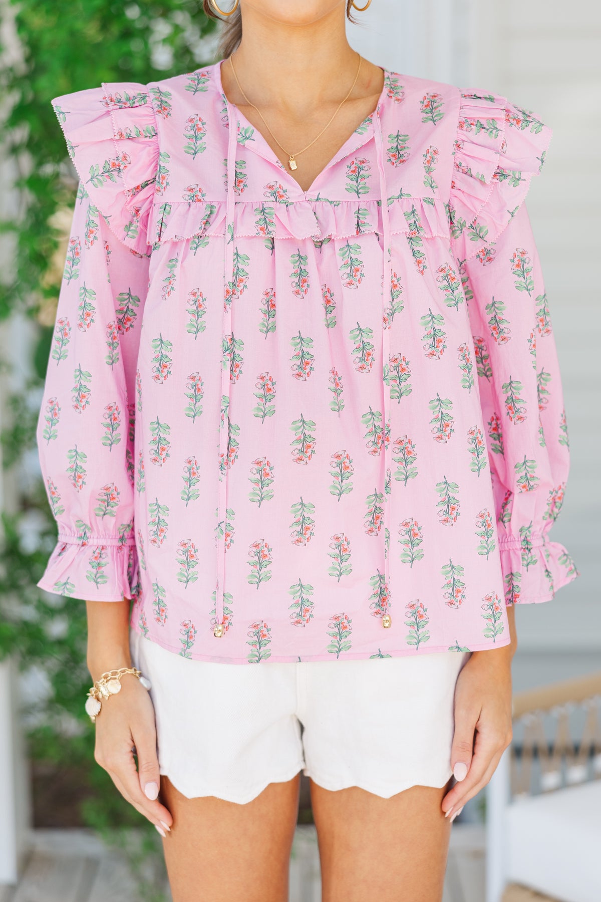 All Is Well Pink Ditsy Floral Blouse – Shop the Mint