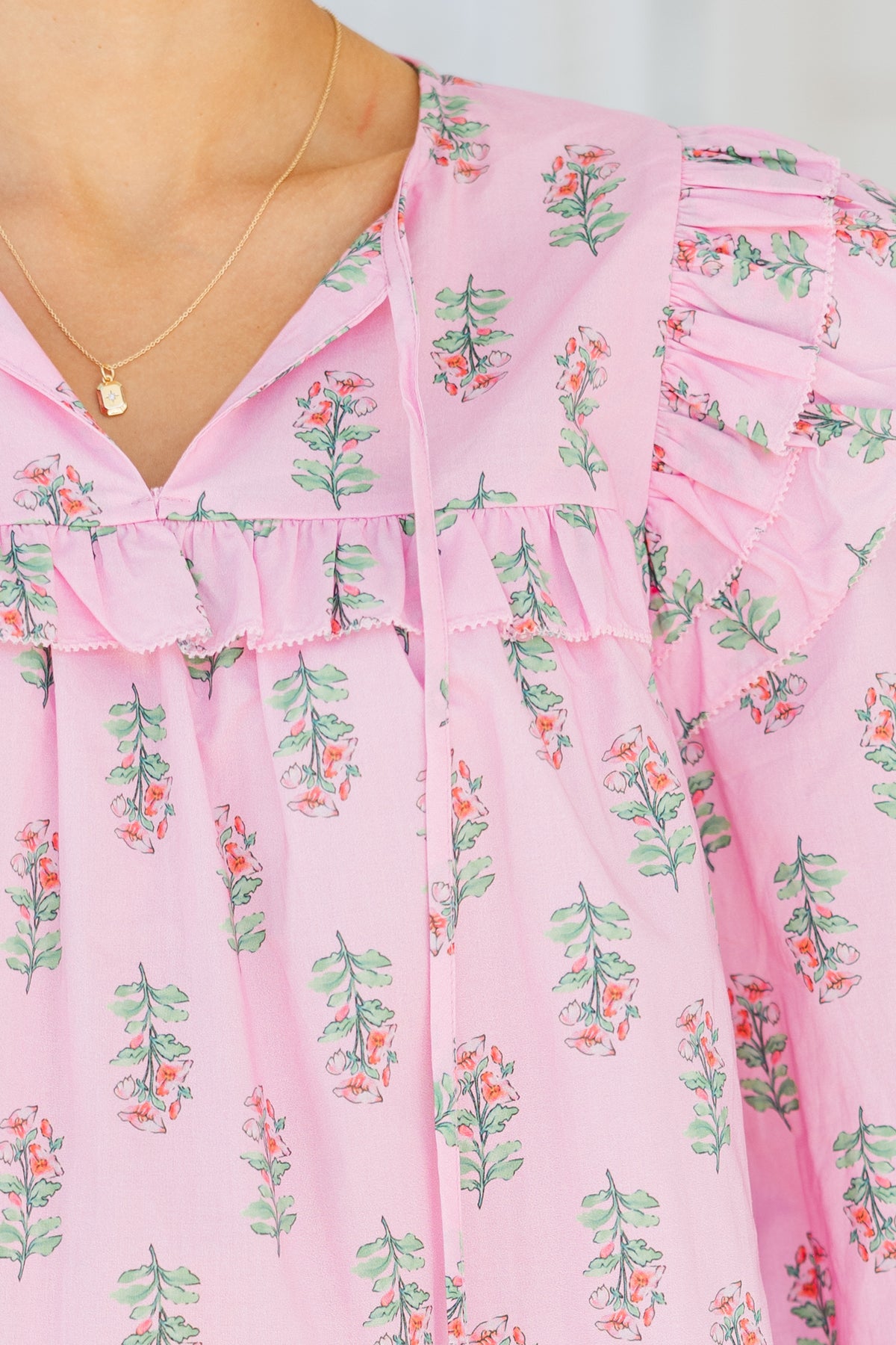 All Is Well Pink Ditsy Floral Blouse – Shop the Mint
