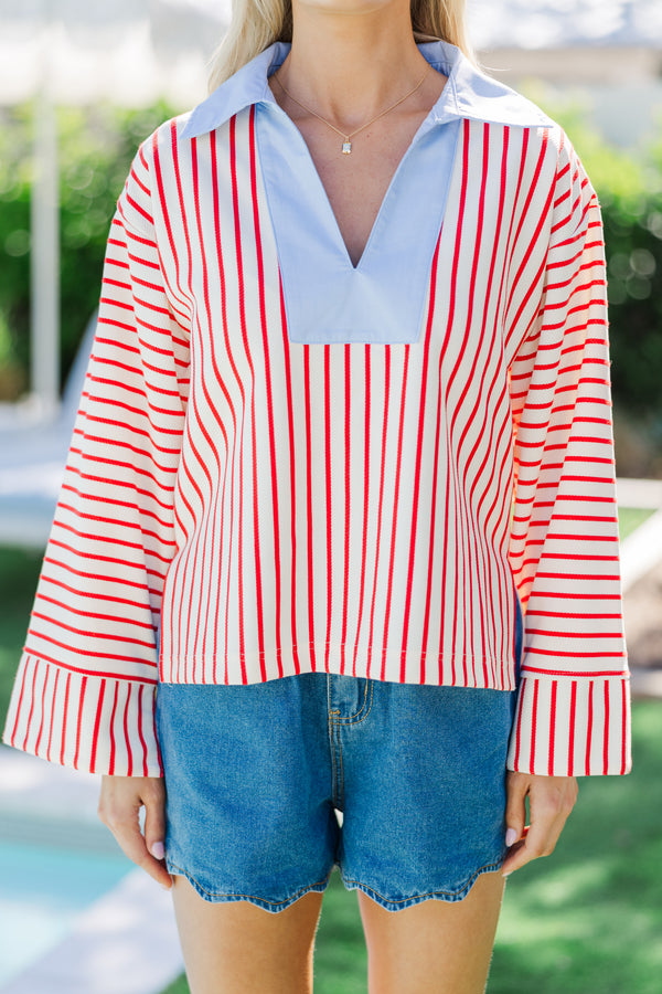 Shine Bright Red Striped Blouse – Shop the Mint