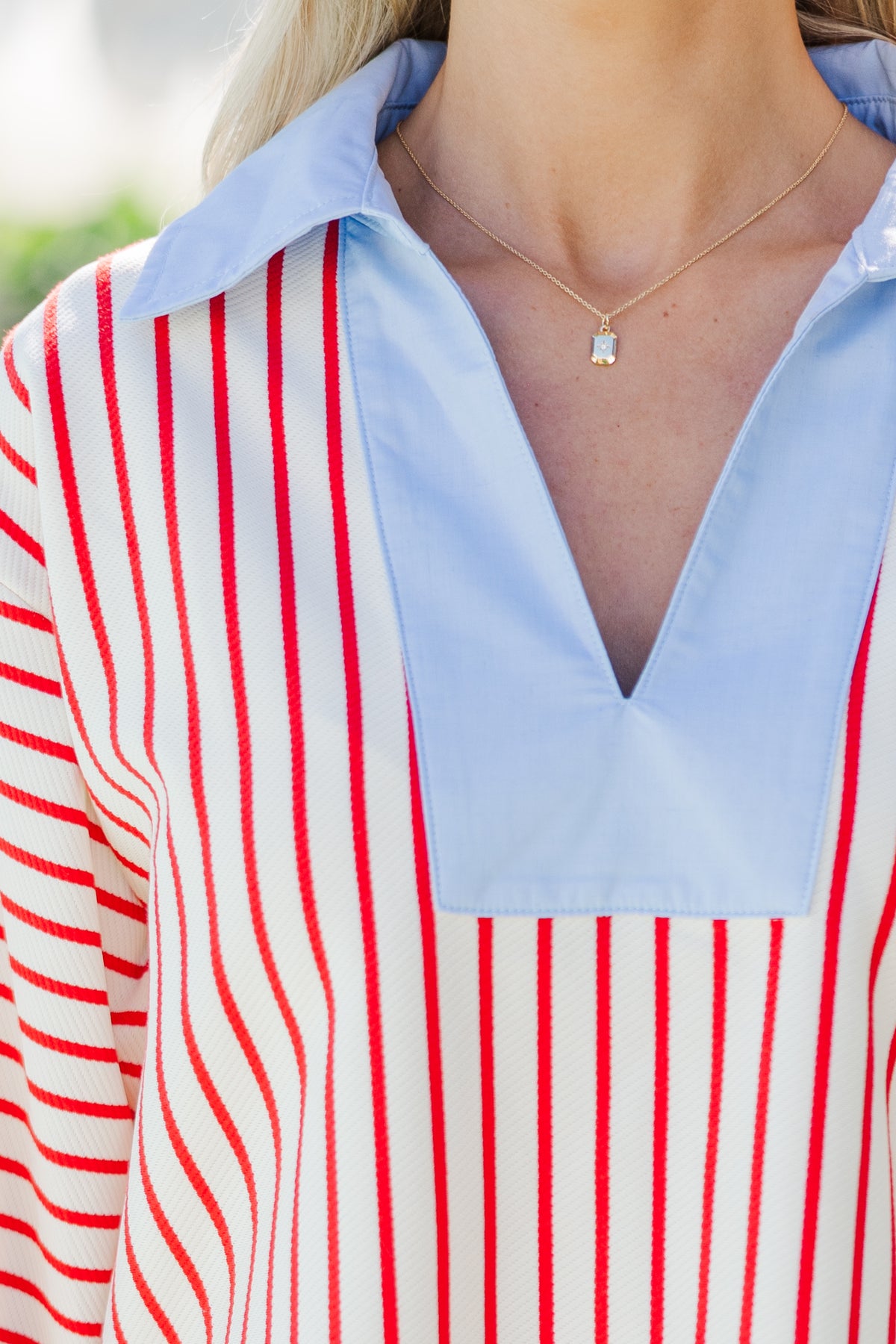 Shine Bright Red Striped Blouse – Shop the Mint