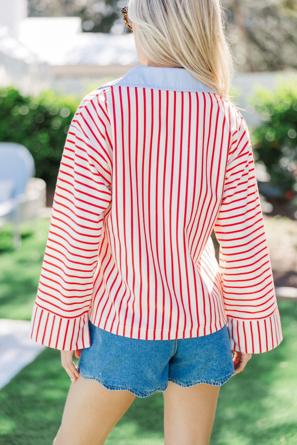 Shine Bright Red Striped Blouse – Shop the Mint