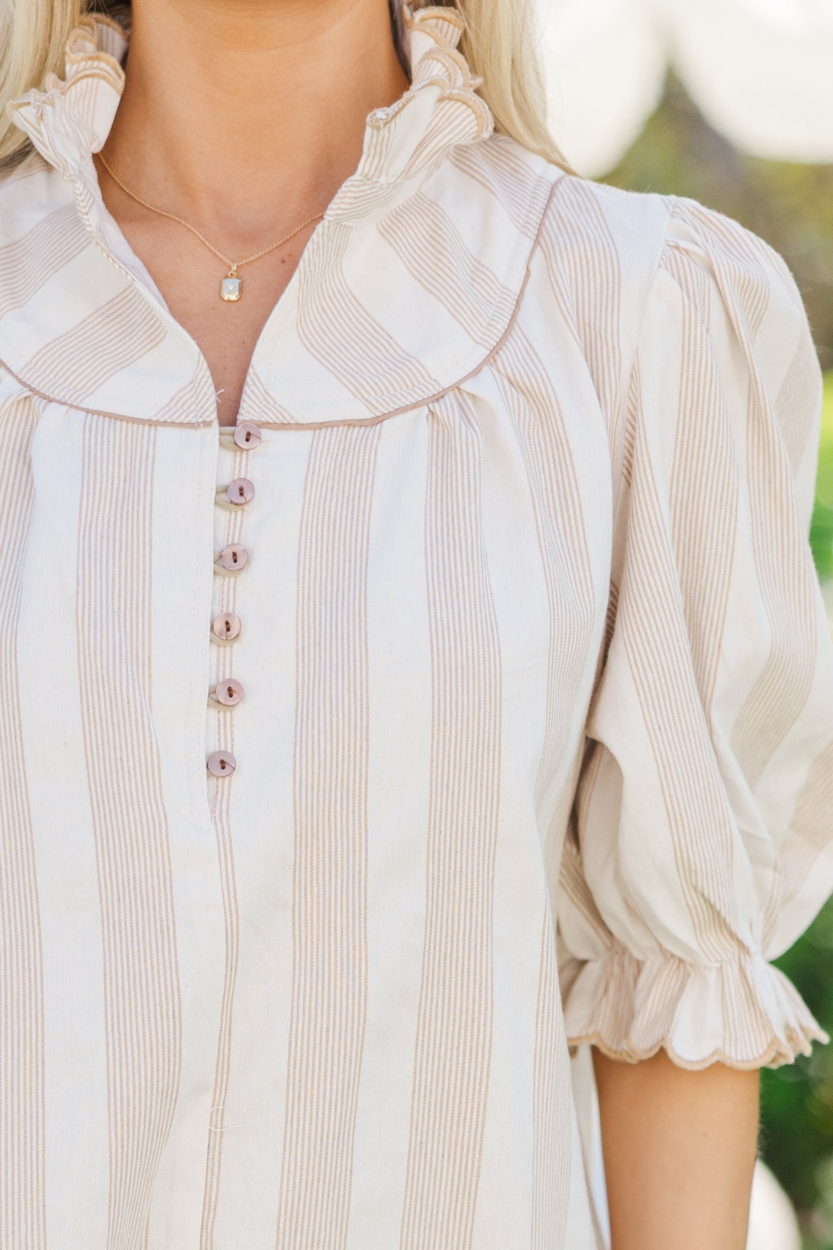 Only The Beginning Taupe Striped Dress – Shop the Mint