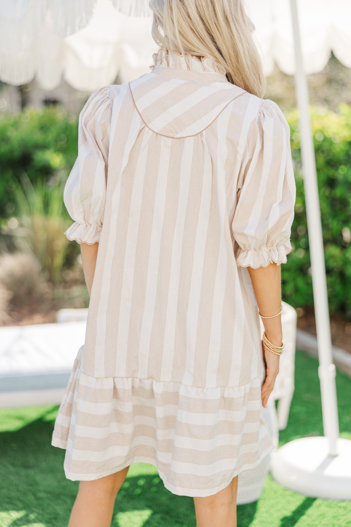Only The Beginning Taupe Striped Dress – Shop the Mint