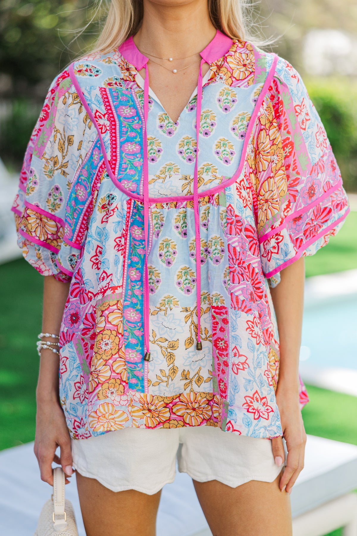 Get It All Pink Mixed Print Blouse – Shop the Mint