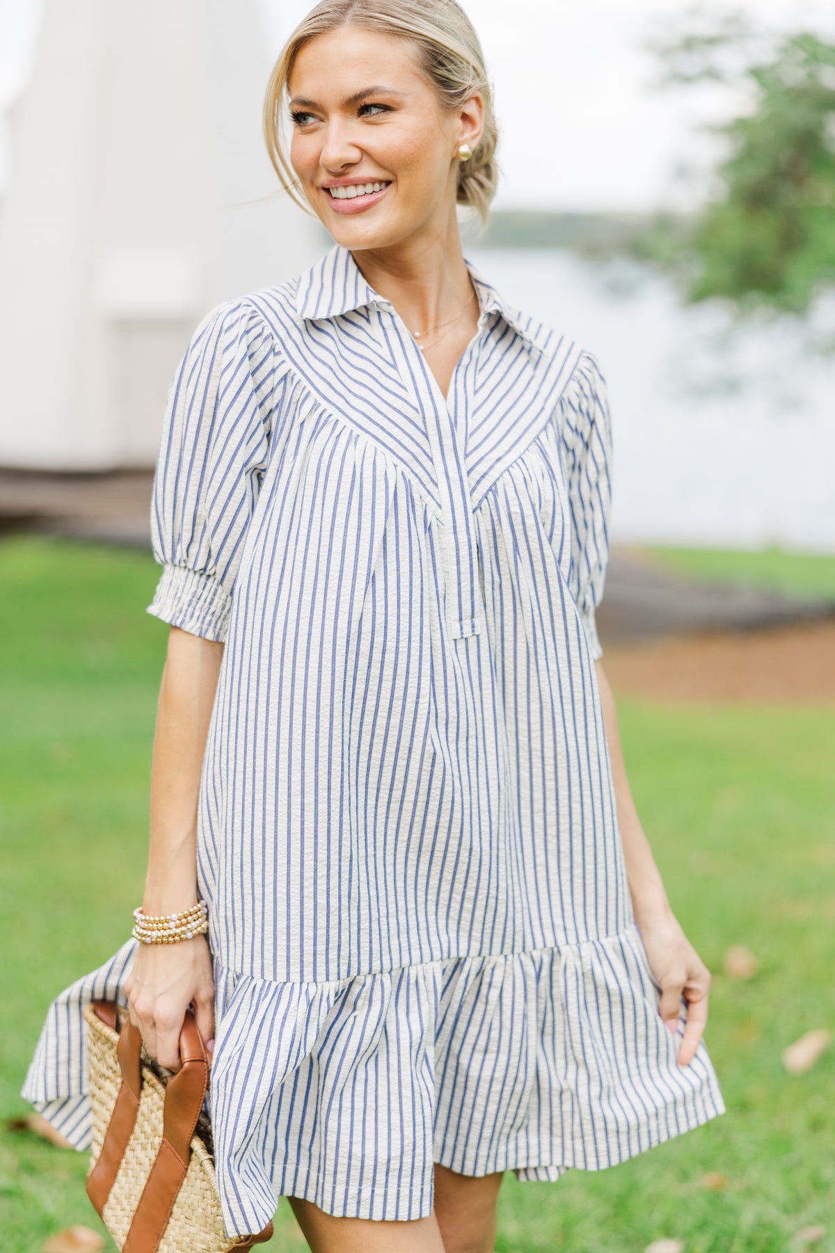 Style & Grace Blue Striped Dress – Shop the Mint