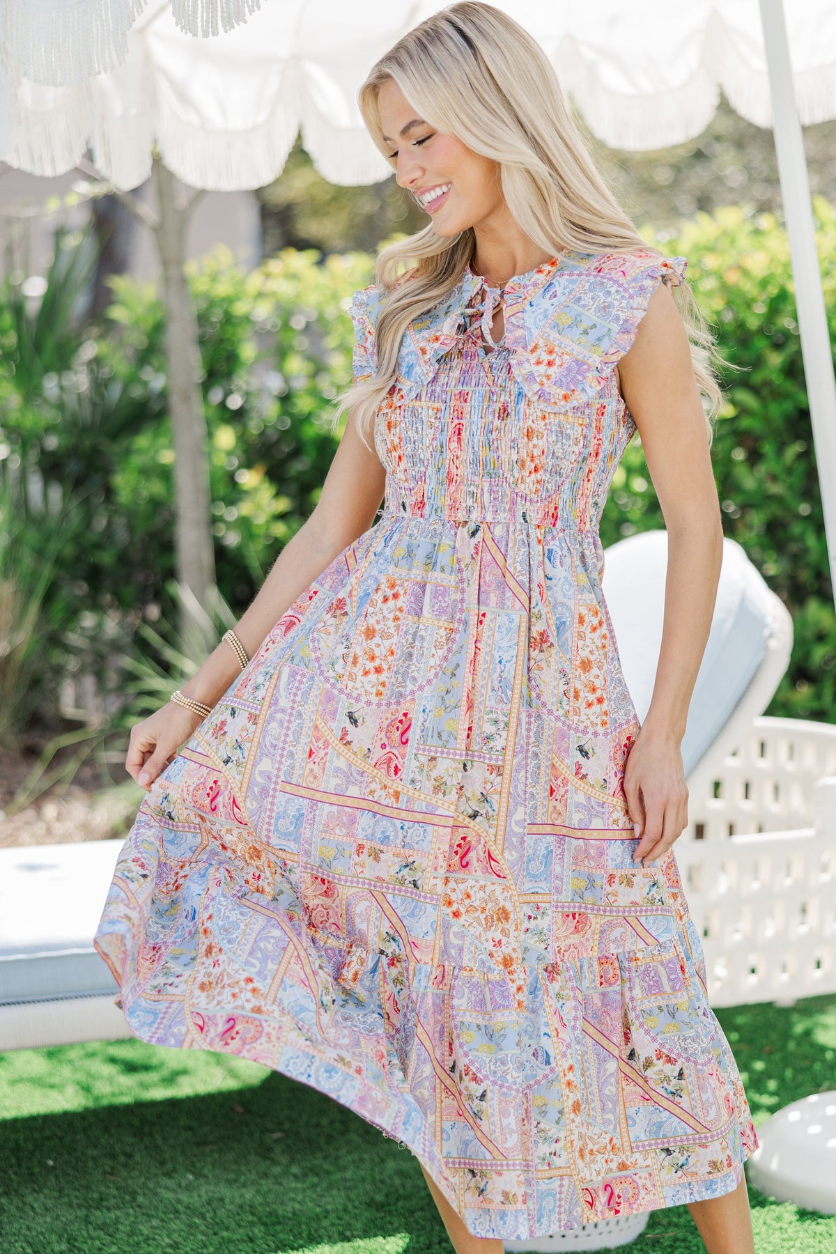 Just Relax Pink Floral Midi Dress – Shop the Mint