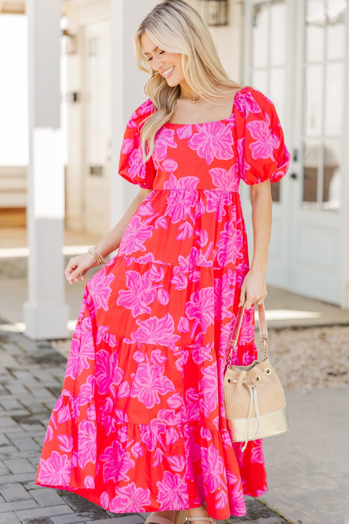 The Connection Pink Floral Midi Dress – Shop the Mint