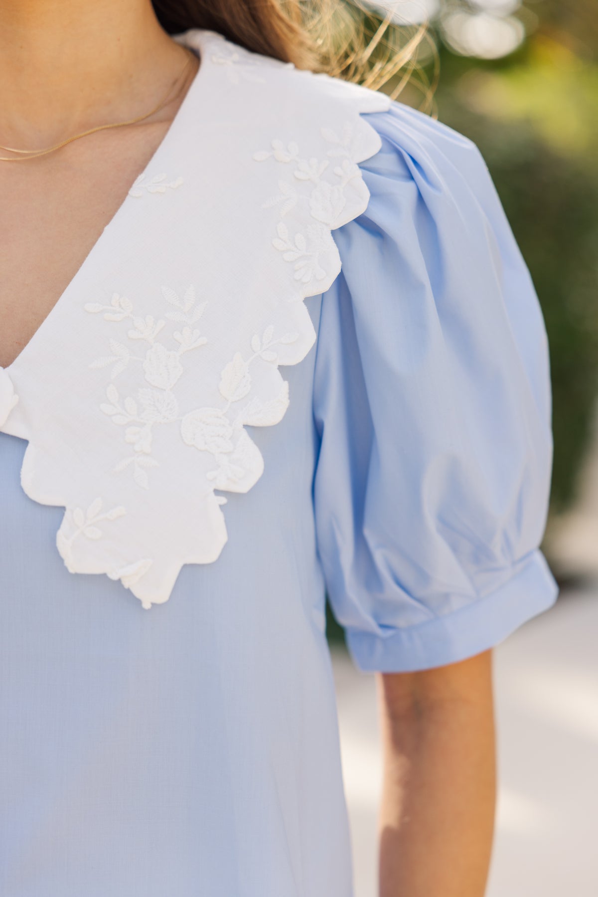 Never Going Back Blue Collared Blouse – Shop the Mint