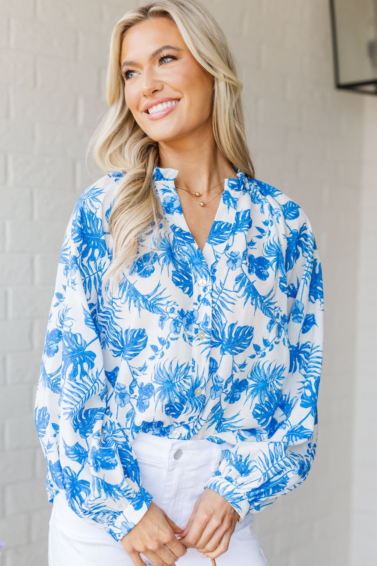 Before It's Over Blue Floral Toile Blouse – Shop the Mint