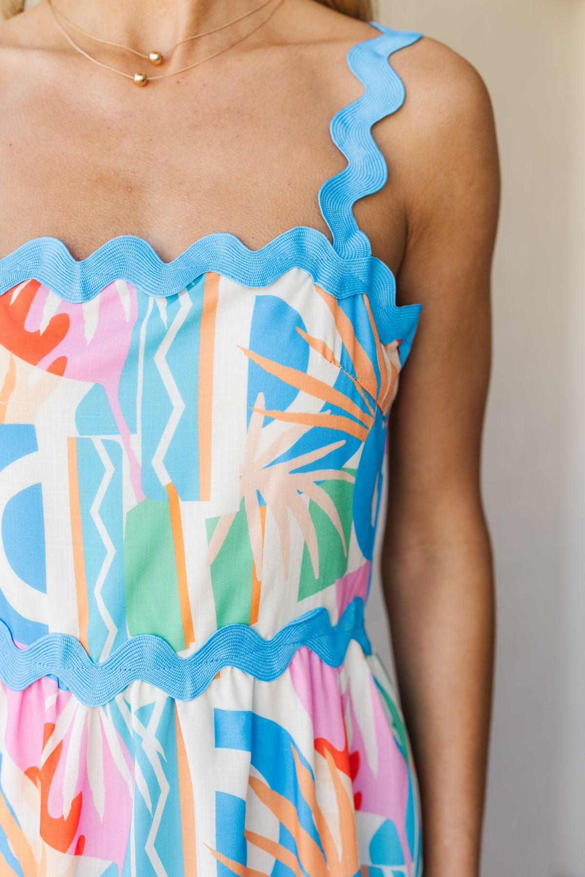 See It Clear Blue Abstract Midi Dress – Shop the Mint
