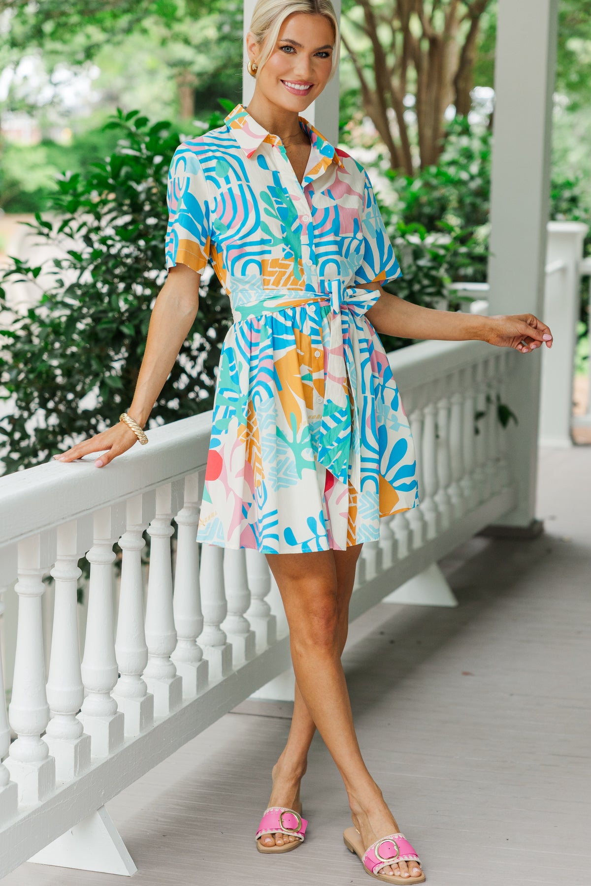True To The Tropics Blue Abstract Dress – Shop the Mint