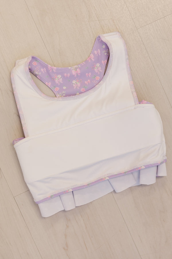 Girls: The Maya Purple Floral Tiered Tankini Two Piece Set – Shop the Mint