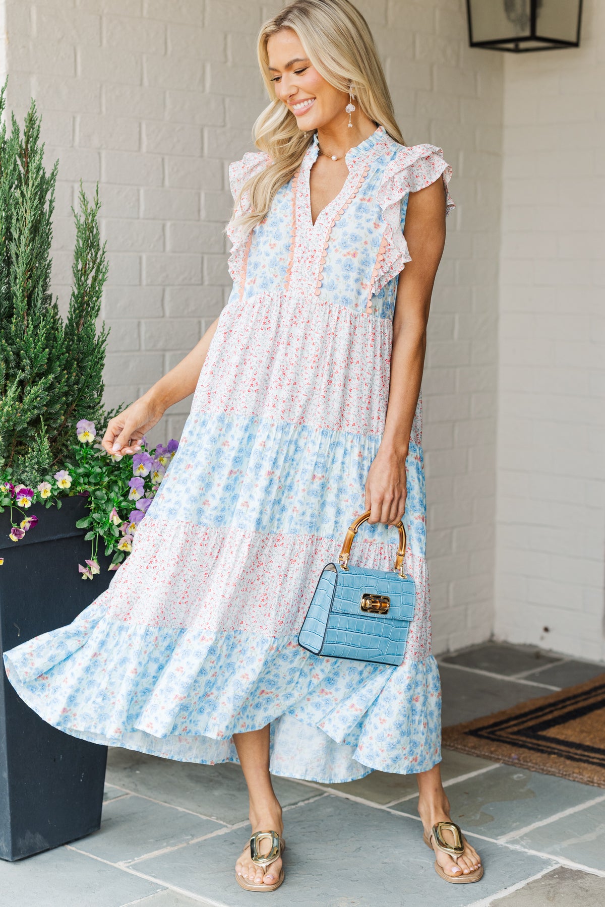 Good Days Blue Mixed Print Maxi Dress – Shop the Mint